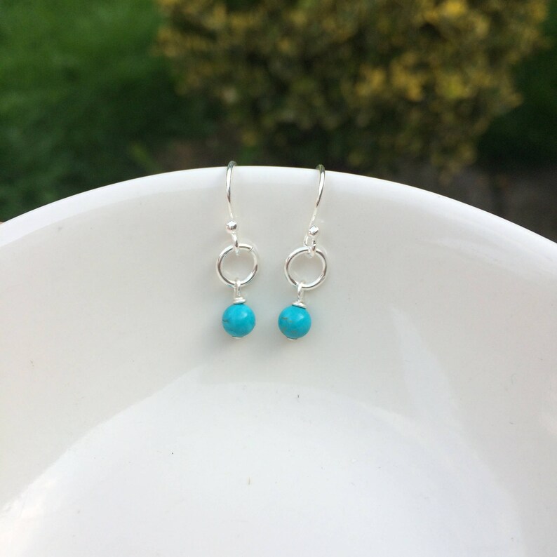 Tiny Birthstone Earrings Sterling Silver Stud Small Gemstone Bead ...