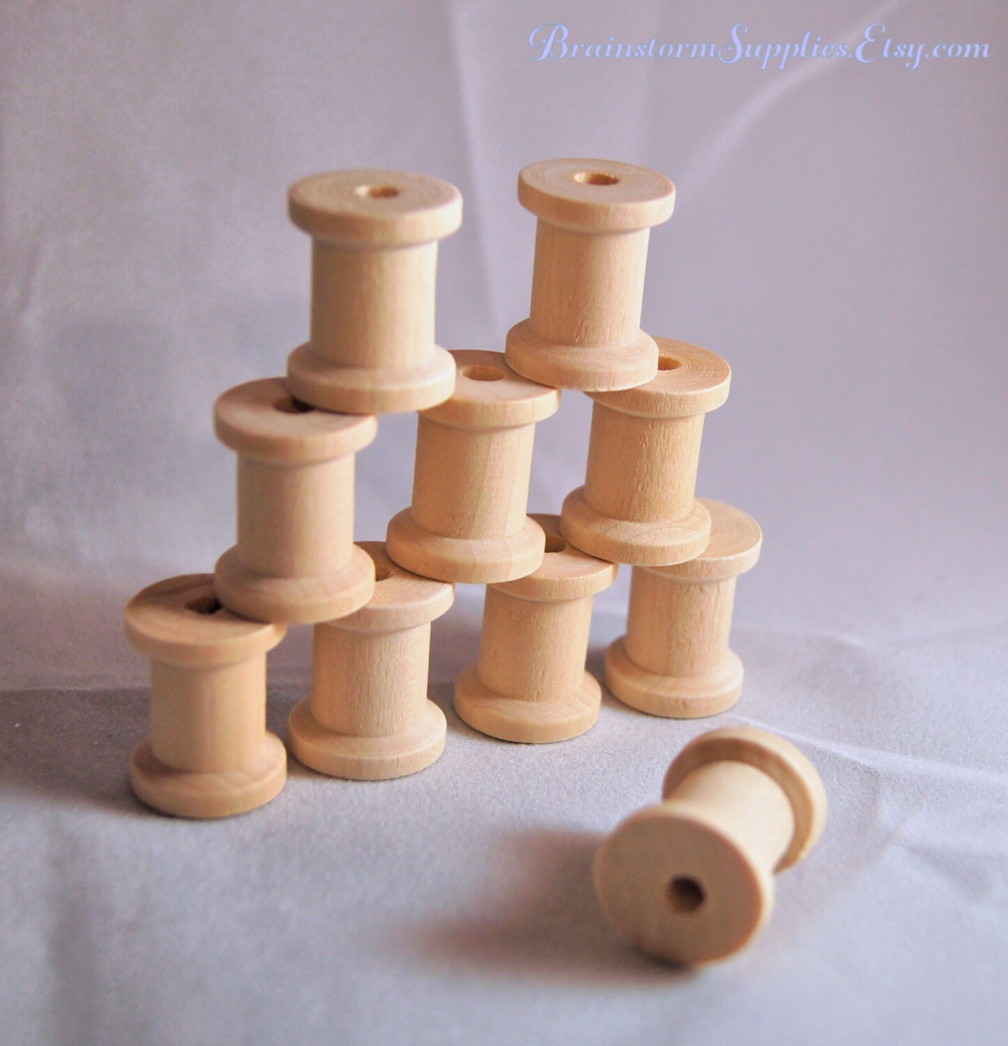 10 Small Wood Spools Cute Maya Road Vintage Wood Spool Beads | Etsy