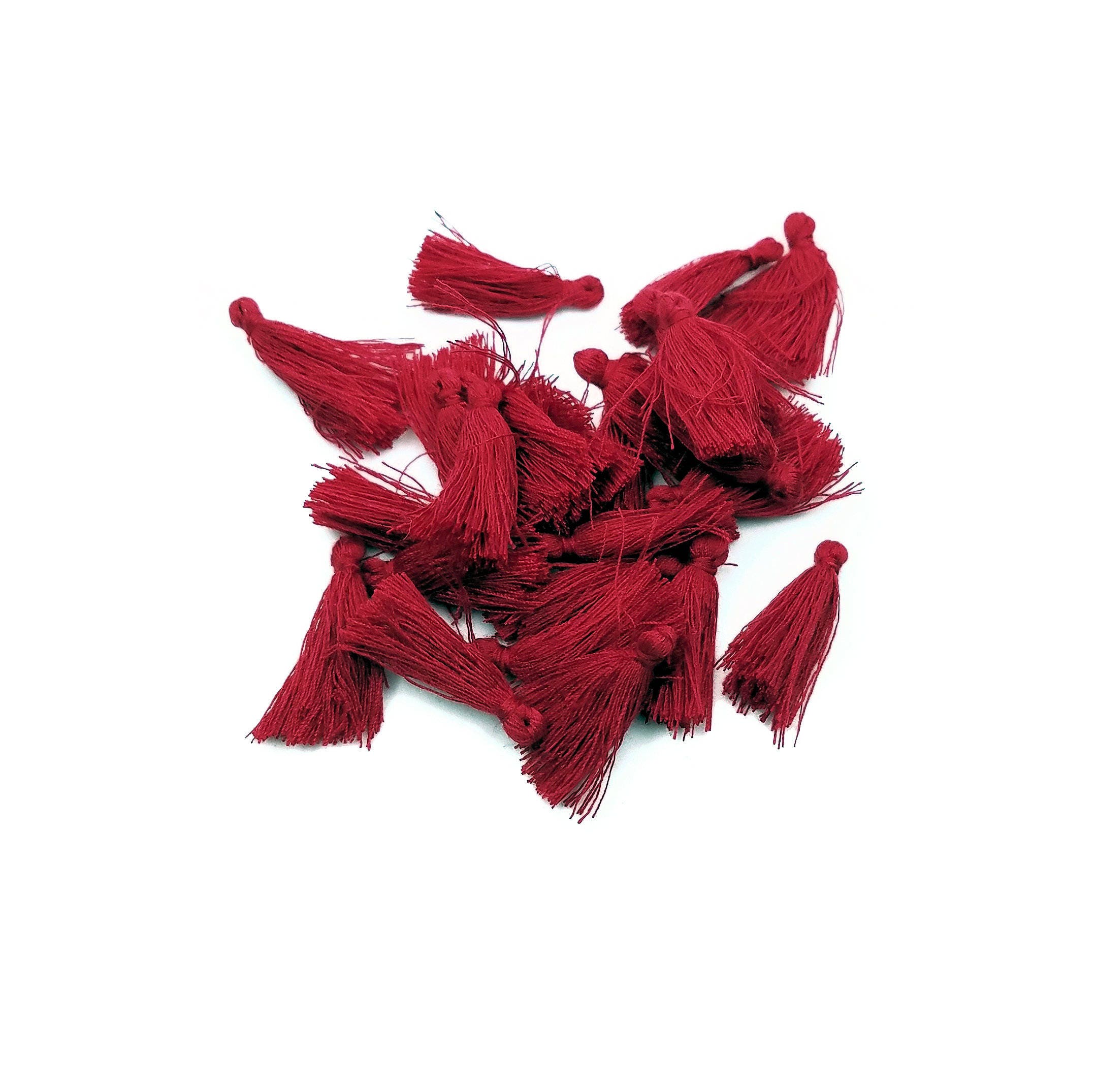 50 Small Red Thread Tassels | Etsy