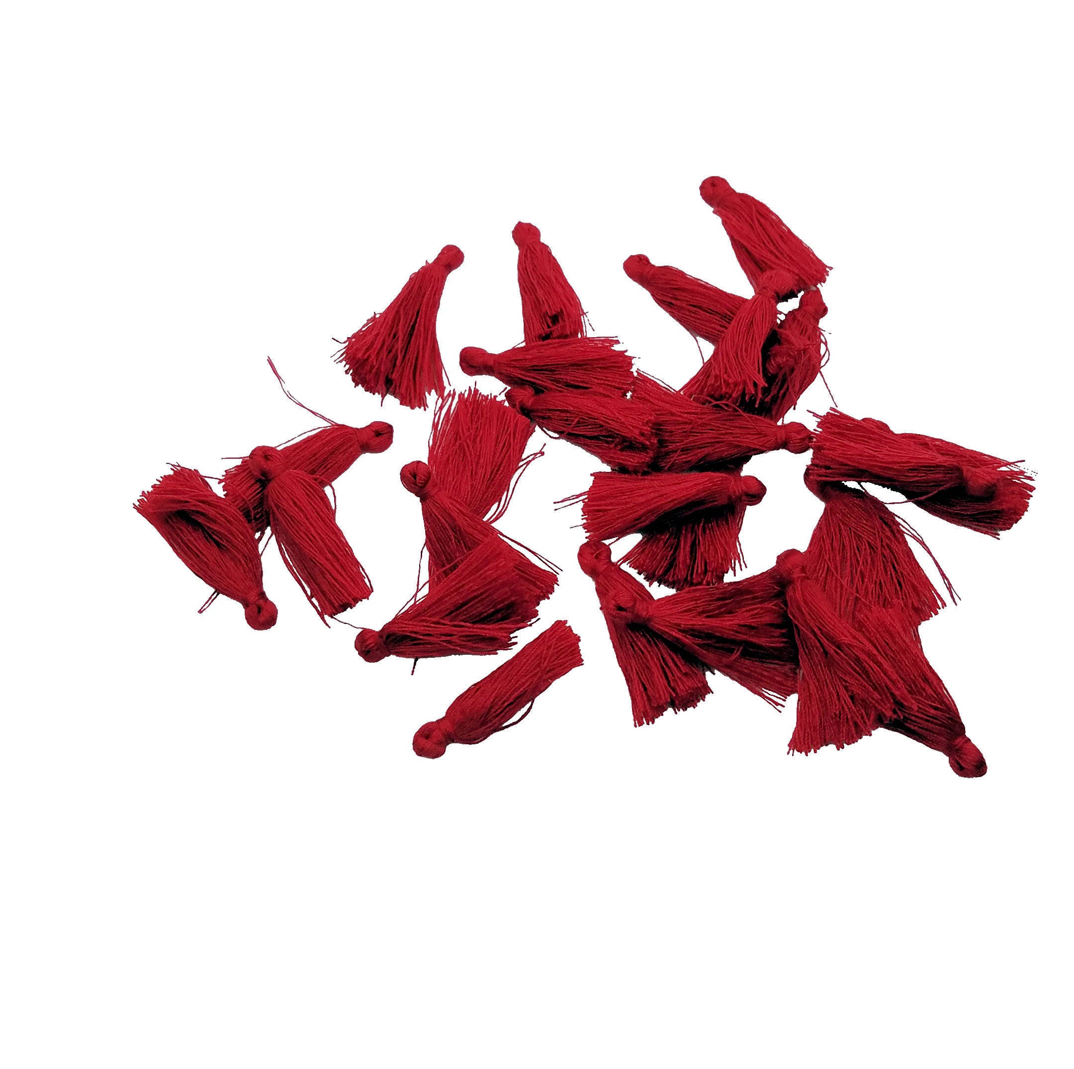 50 Small Red Thread Tassels | Etsy