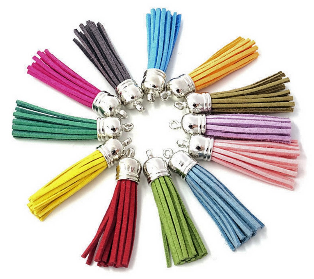 10 or 24 Assorted Tassels, 58mm Tassels With Silver Caps, Assorted ...