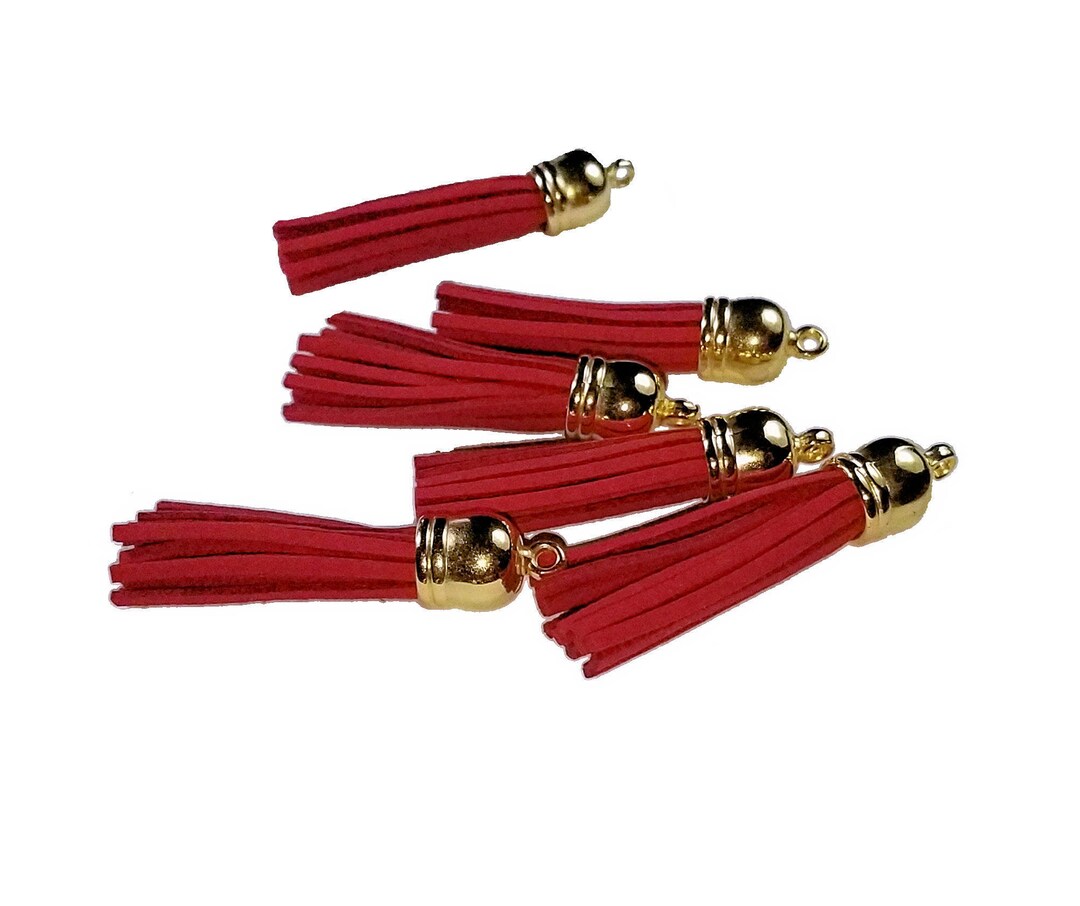 10 Dark Red Tassels With Gold Caps, 58mm - Etsy