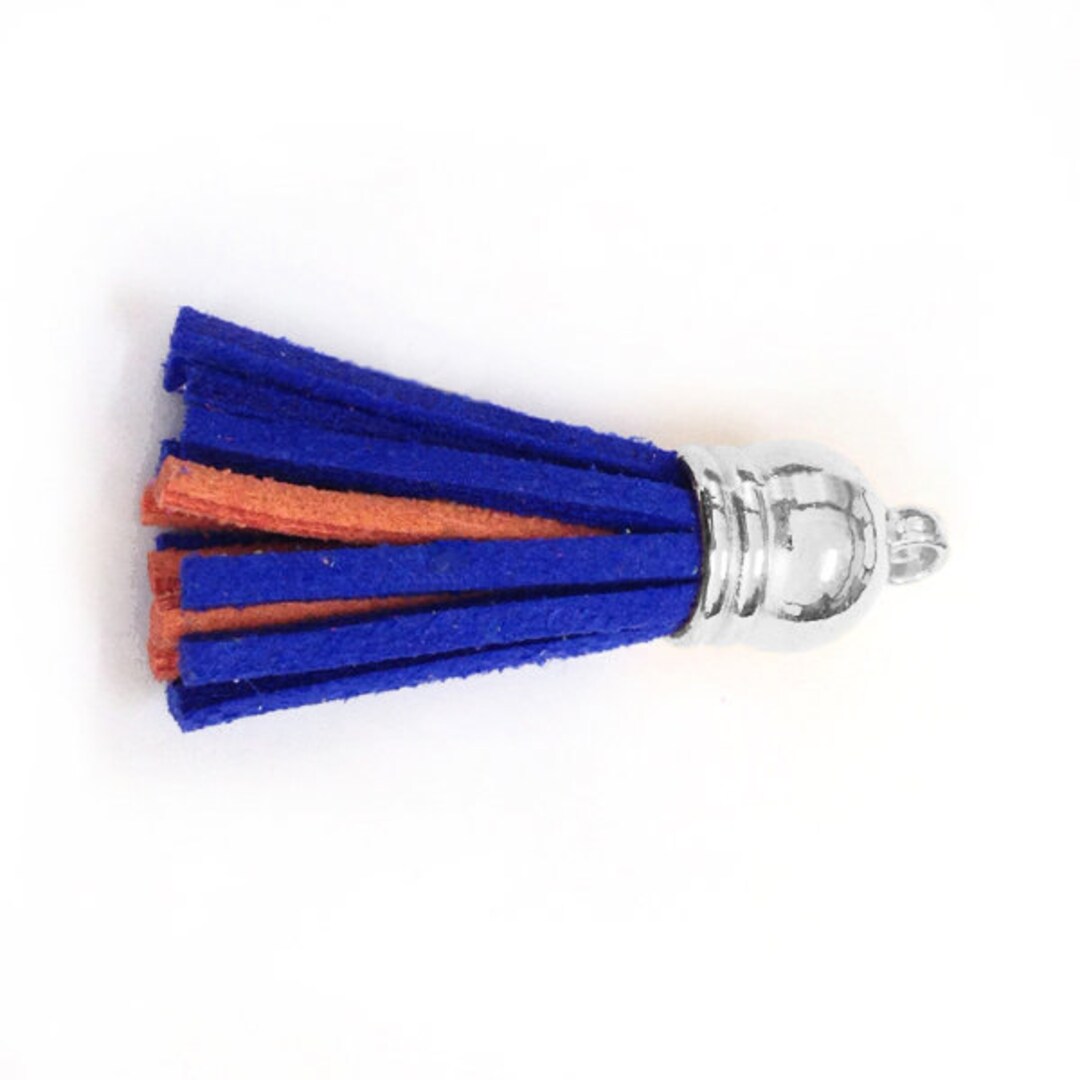 25 Blue Over Orange Double Color Small Tassels - Etsy