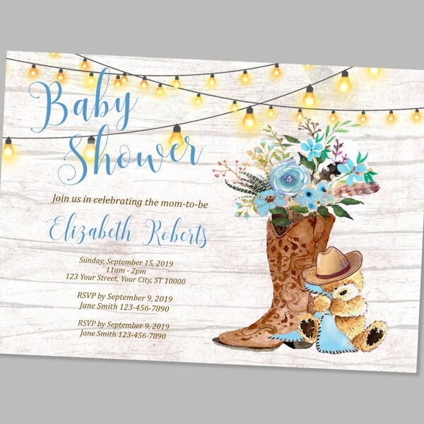 Western Baby Shower Invitations - Etsy