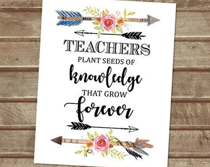 Teachers Plant Seeds of Knowledge That Grow Forever Art Print ...