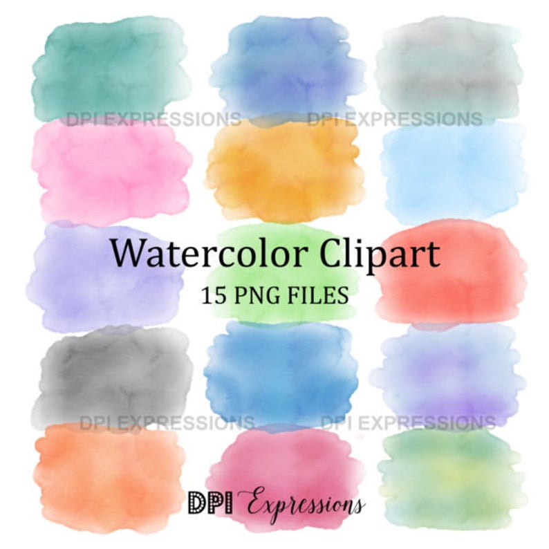 15 Watercolor Splotches Clipart Hand Painted Watercolor - Etsy