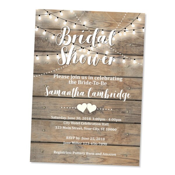 Rustic Bridal Shower Invitation - Etsy