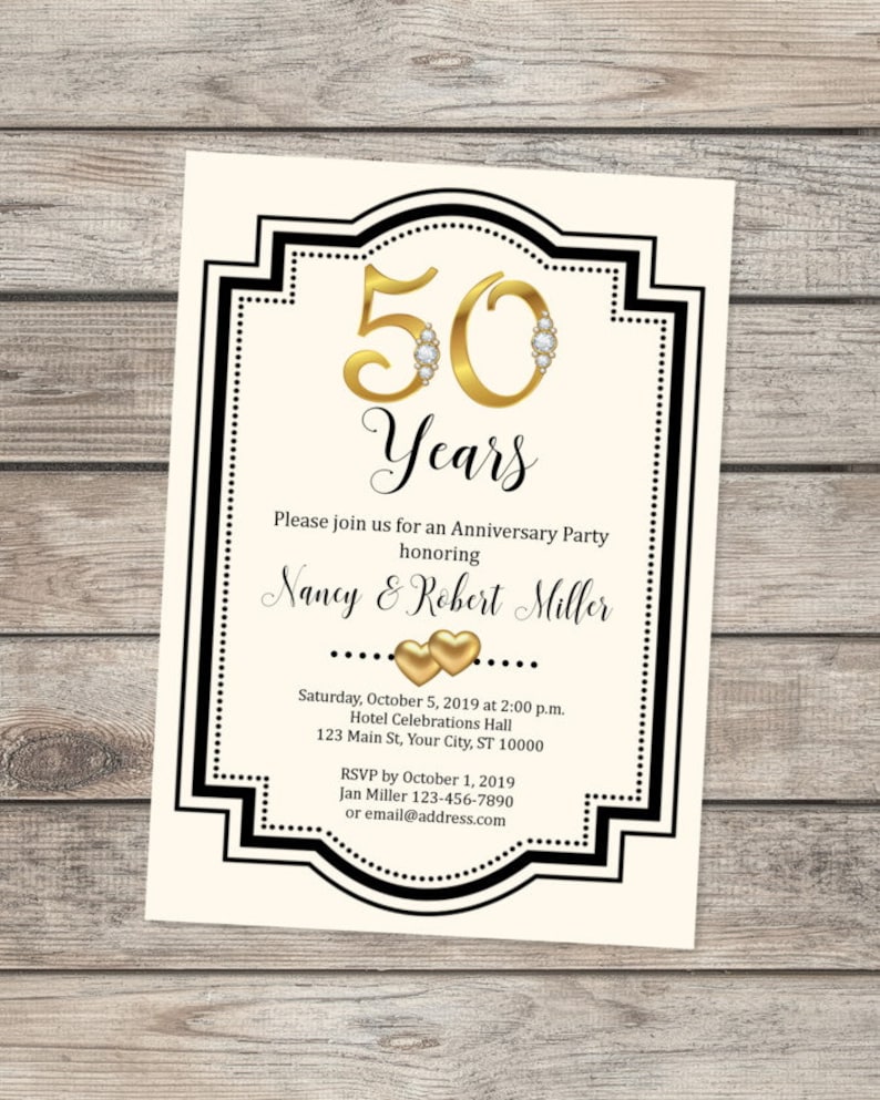 50th Wedding Anniversary Invitation 50th Anniversary Invites - Etsy