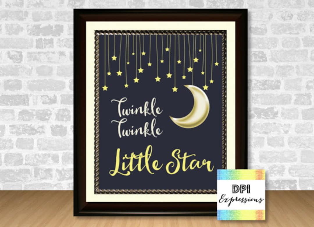 Twinkle Twinkle Little Star Nursery Art Print, Printable Kids Wall Art ...