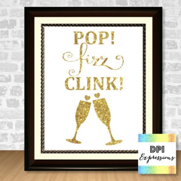 Pop Fizz Clink Sign - Etsy