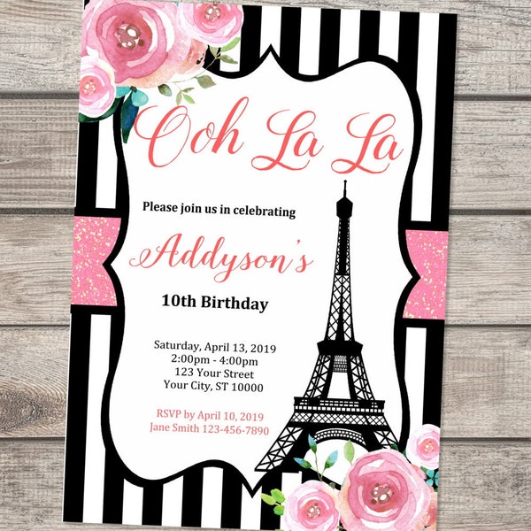 Parisian Invitation - Etsy