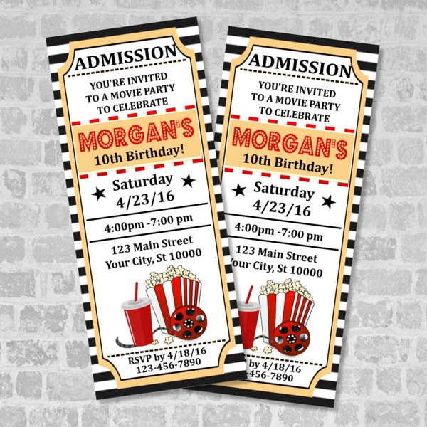 Ticket Style Invite - Etsy