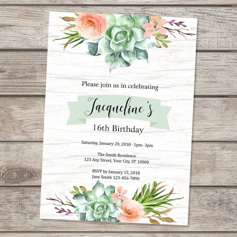 Succulent Birthday Party - Etsy