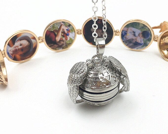 4 Photo Locket,family Locket,multi Photo Locket Necklace,four Photo ...