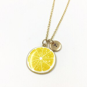 Lemon Necklace Lemon Slice Necklace Lemon Fruit Necklace - Etsy
