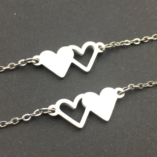 BFF Heart Necklace for 2 Split Heart Best Friend Necklace - Etsy