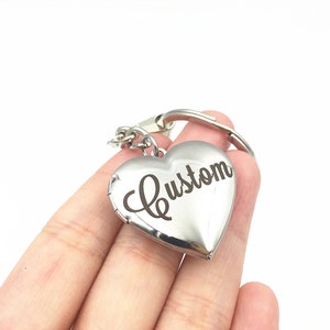 Custom Locket Keychain,engraved Locket With Photo,locket With Engraving ...