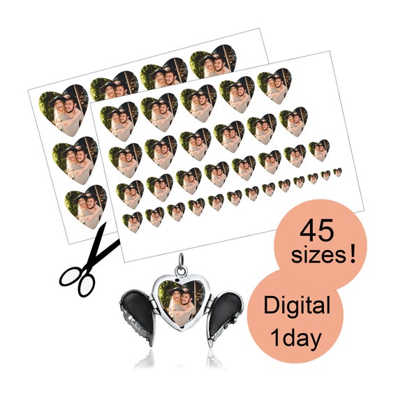 Digital Locket Size Photos 45 Sizes locket Photo Prints locket Photo Cards locket Photo Printing locket Print heart Locket Picture oval Etsy UK