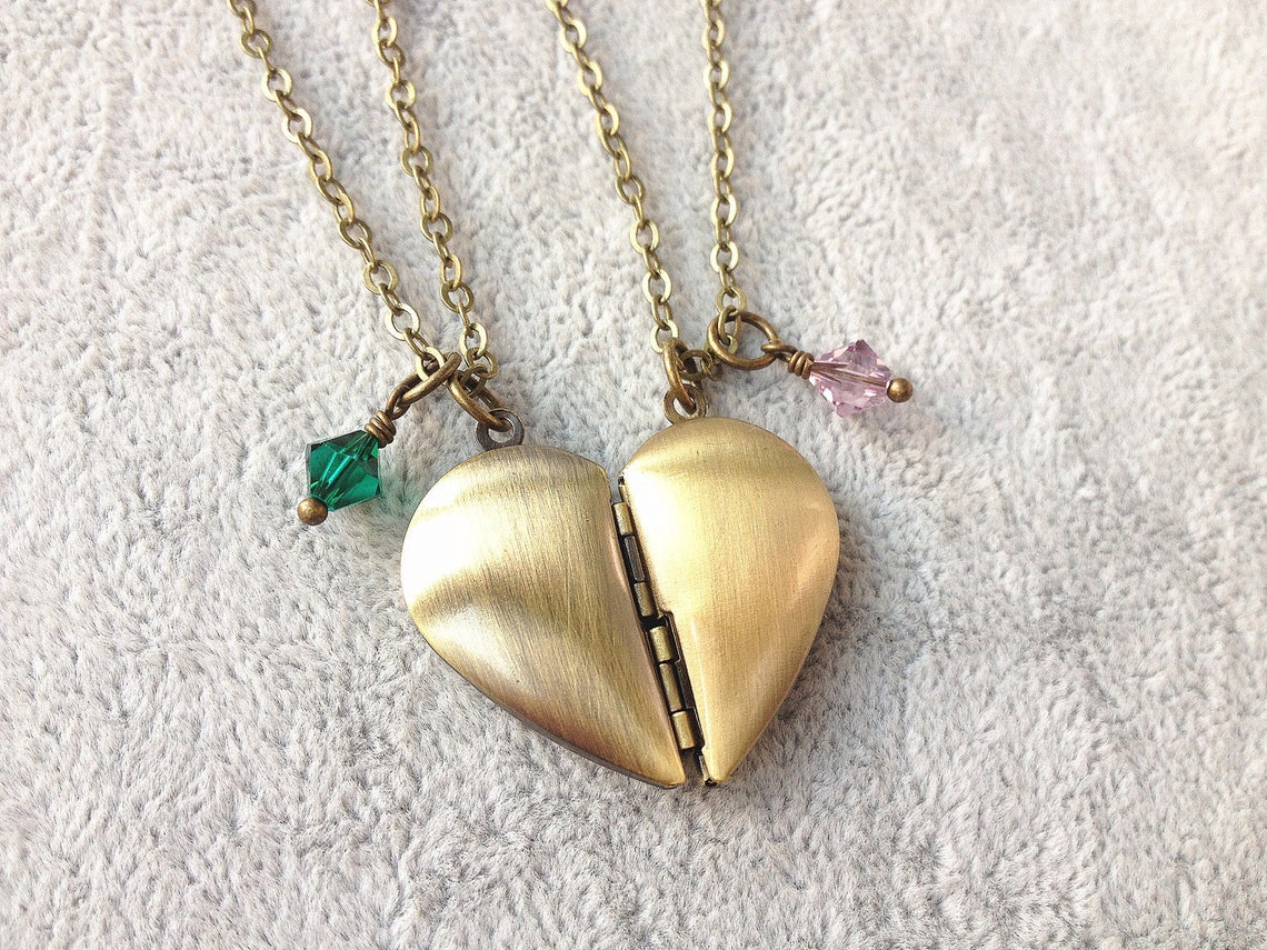 Couples Necklace, Personalized Locket Necklace, Friendship Necklace for ...