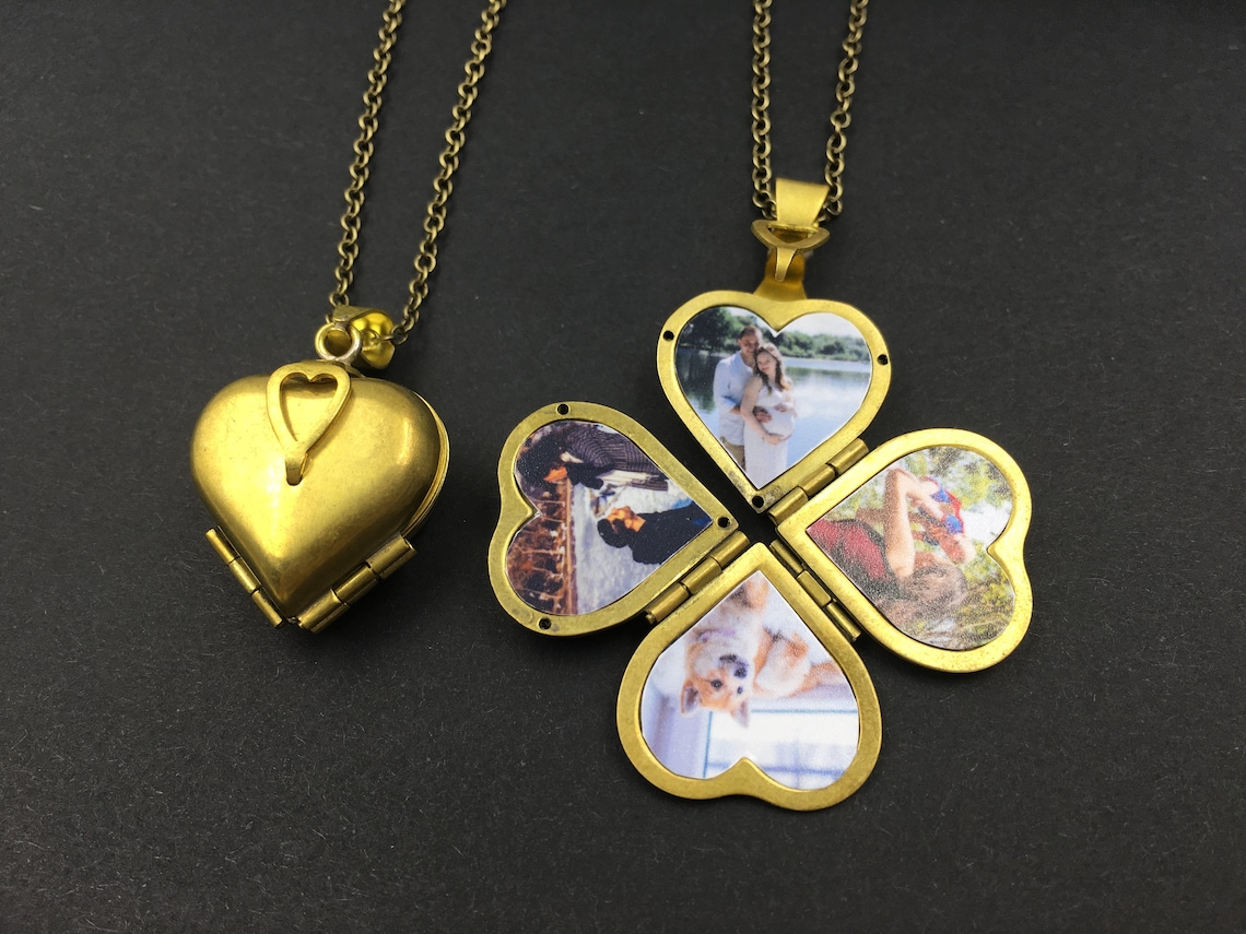 4 Photo Heart Locket4 Photo Locketfamily Locketmulti Photo - Etsy
