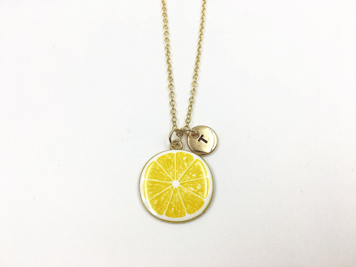Lemon Necklace Lemon Slice Necklace Lemon Fruit Necklace - Etsy
