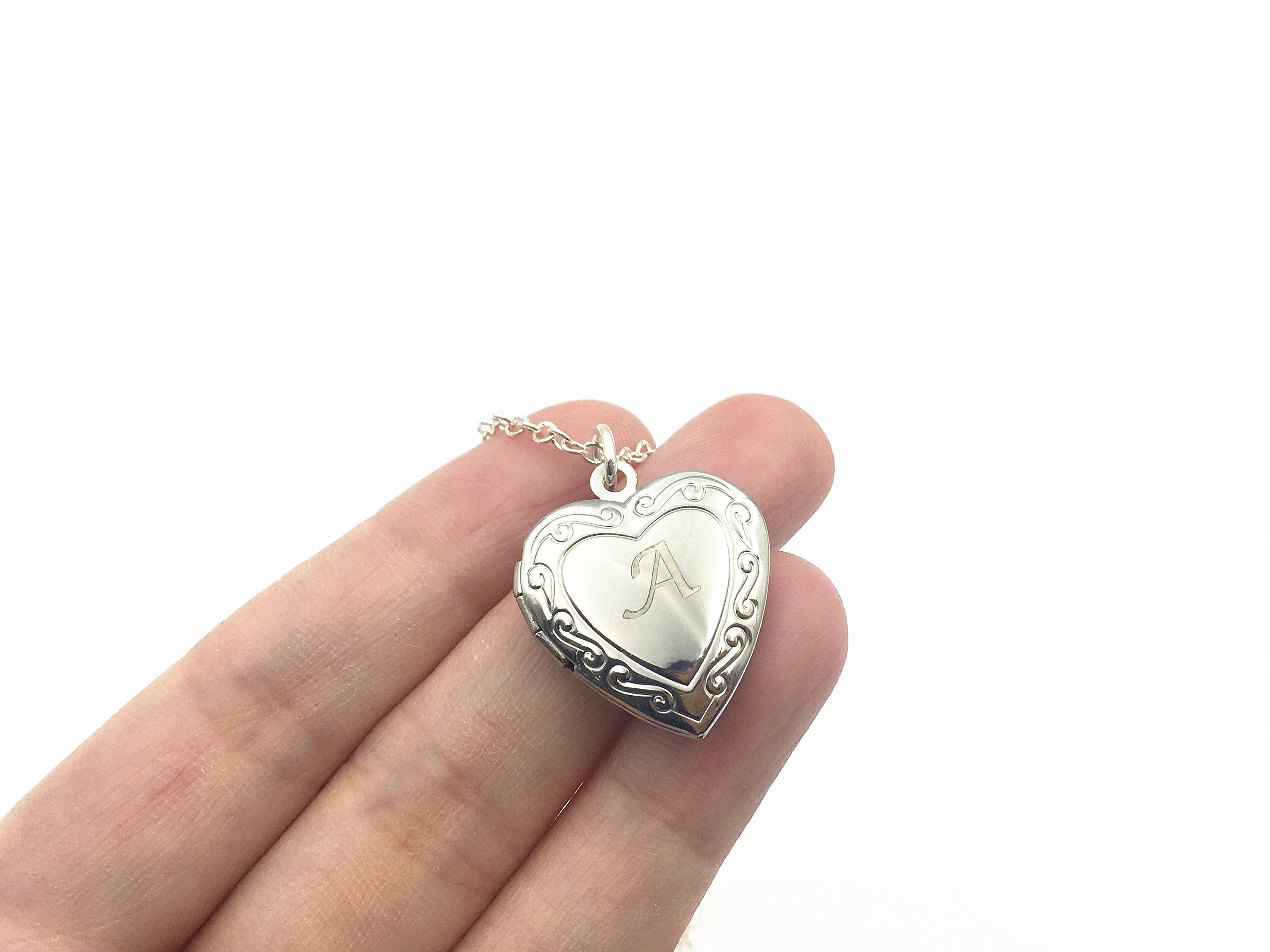 Initial Locket Necklaceinitial Lockettiny Locket | Etsy