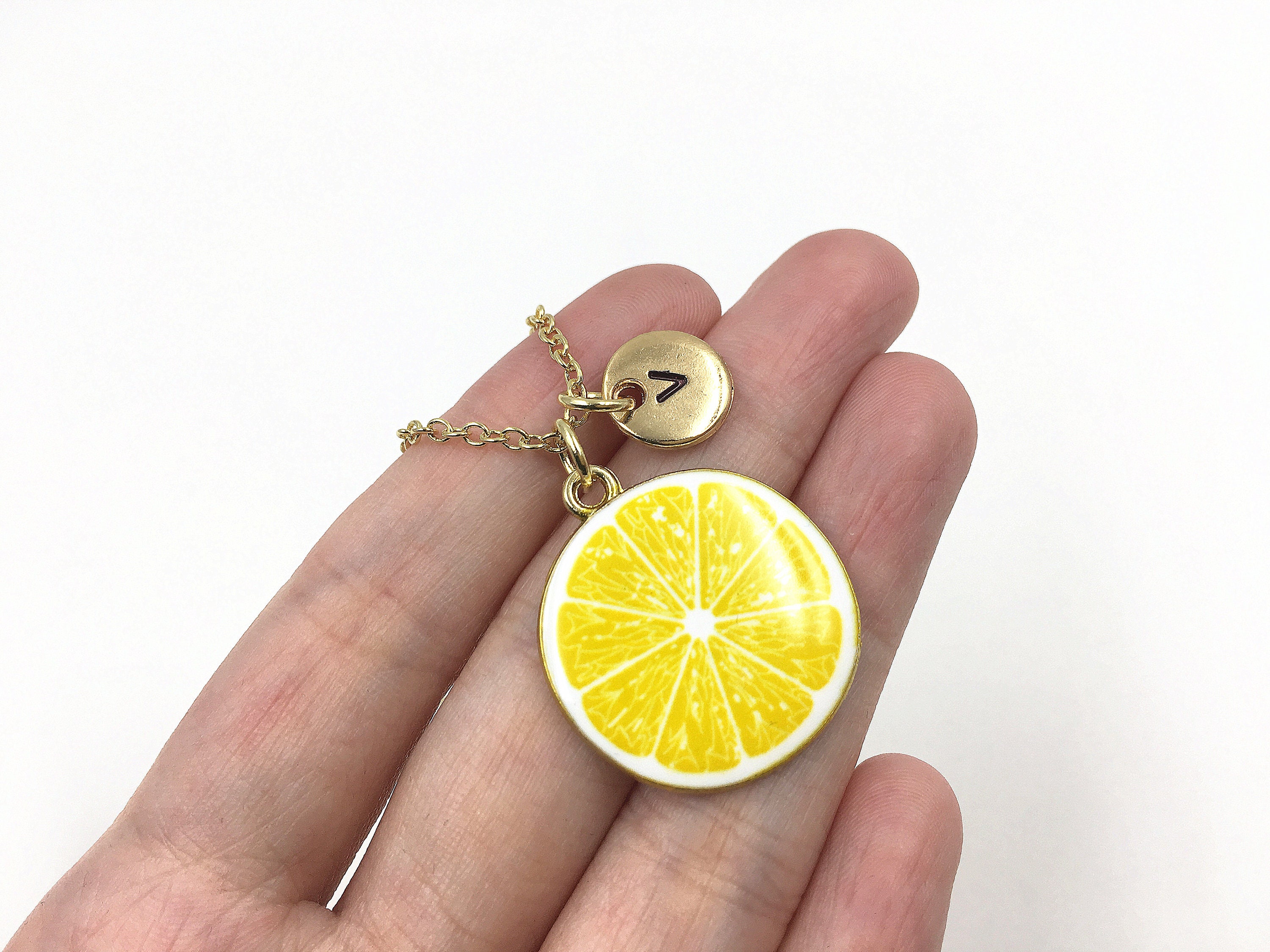 Lemon Necklace Lemon Slice Necklace Lemon Fruit Necklace - Etsy