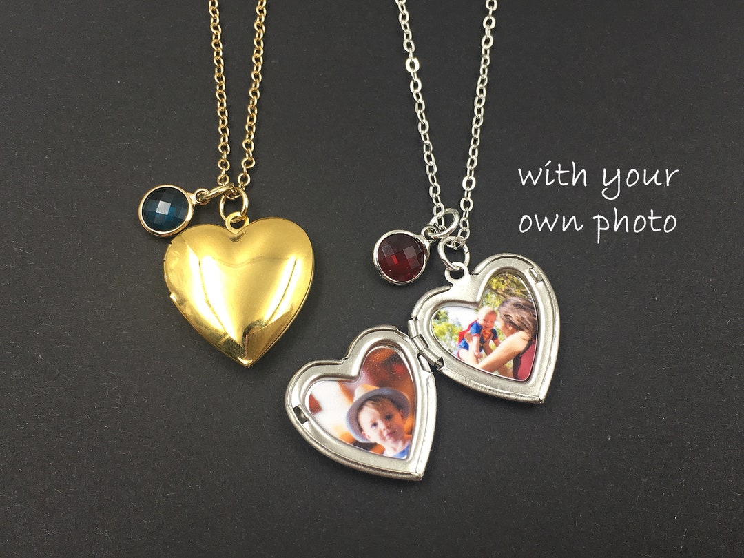 Heart Locket With Photo,locket Necklace With Photo,photo Locket ...