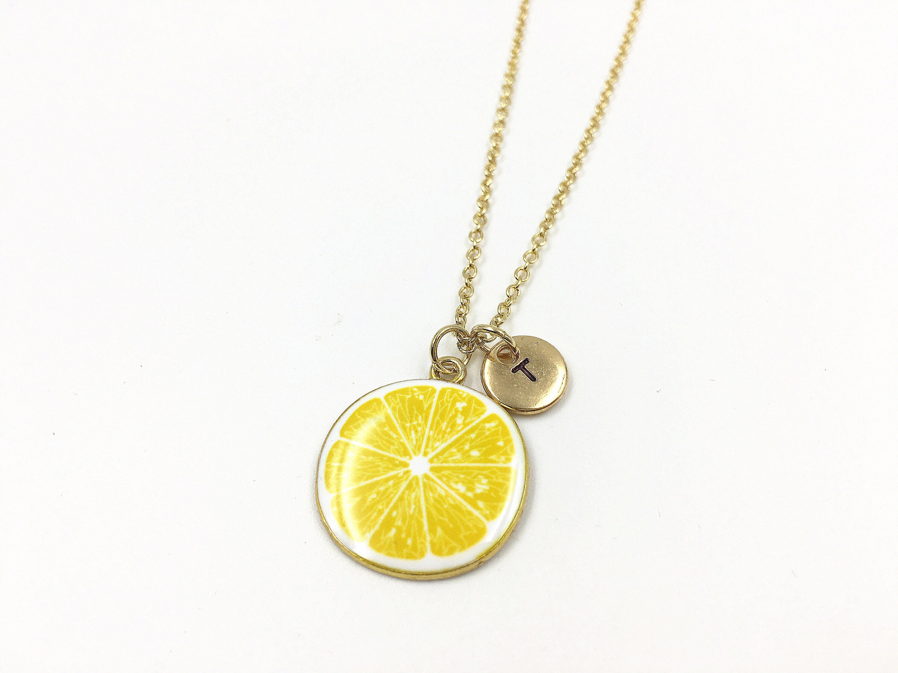 Lemon Necklace Lemon Slice Necklace Lemon Fruit Necklace - Etsy