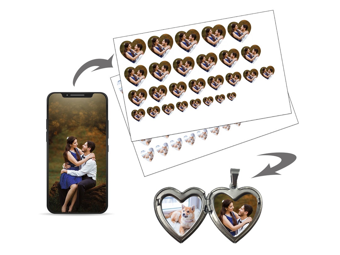 Heart Locket Prints,photo Resize for Locket,locket Photo Print Heart ...