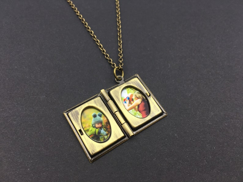 Book Locket Necklace,book Locket With Photo,personalized Locket With ...
