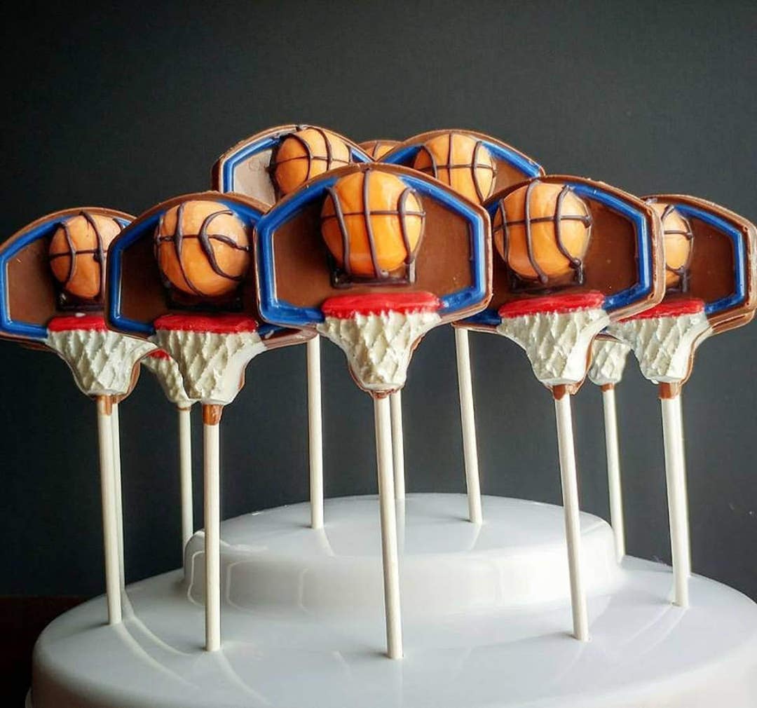 12 - Chocolate Basketball Hoop Lollipops - Etsy