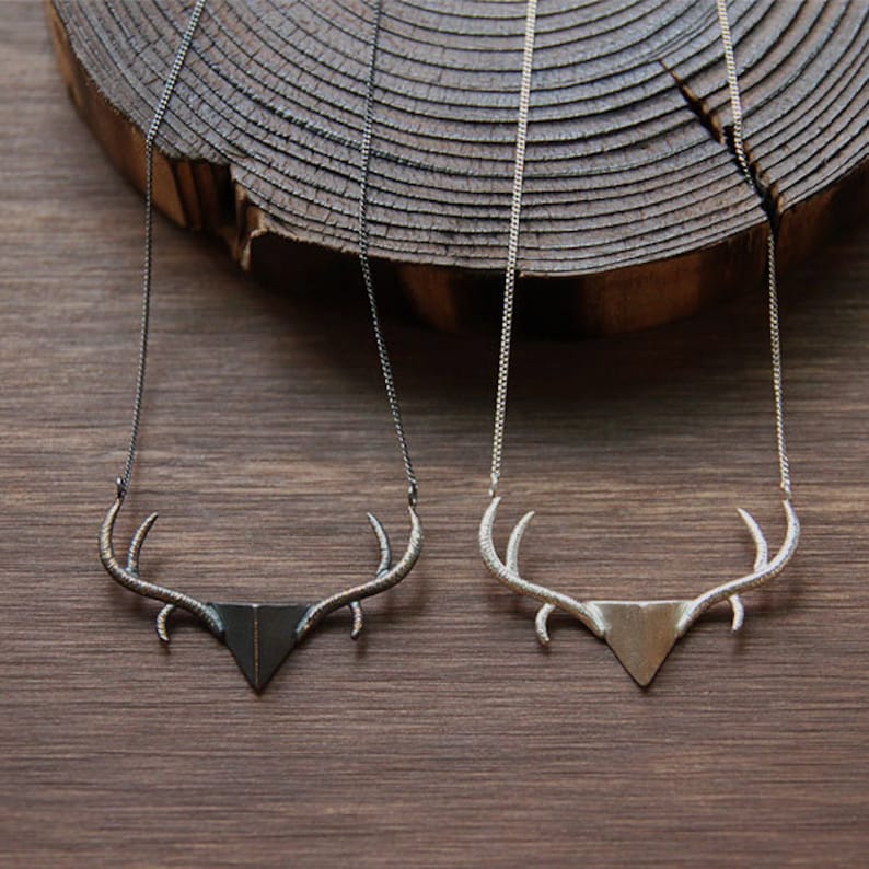 Oxidized Sterling Silver Deer Head Sterling Silver Deer - Etsy