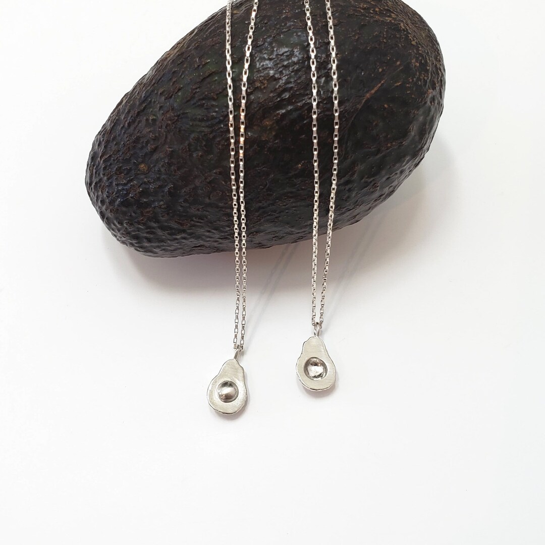 Handmade Avocado Necklace, Sterling Silver Avocado Necklace, Friendship ...