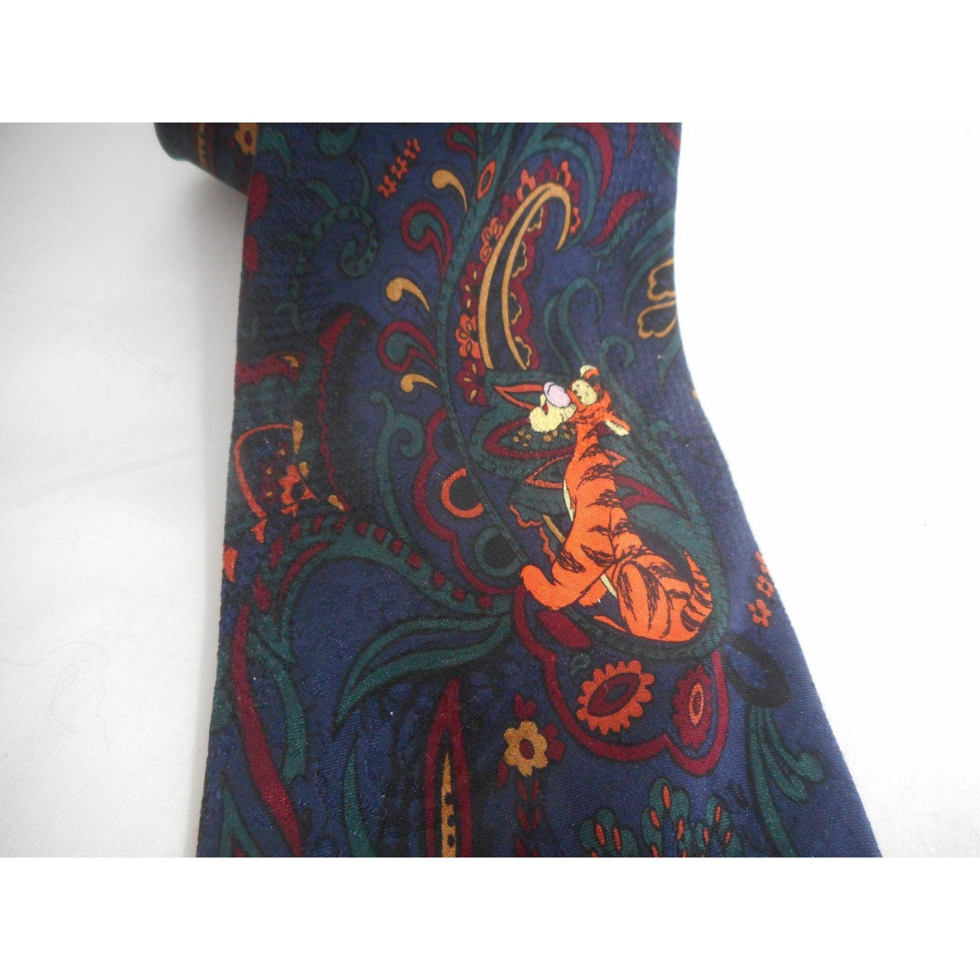 Jahrgang Disney Seide Marine Burgund Paisley Krawatte Tigger | Etsy
