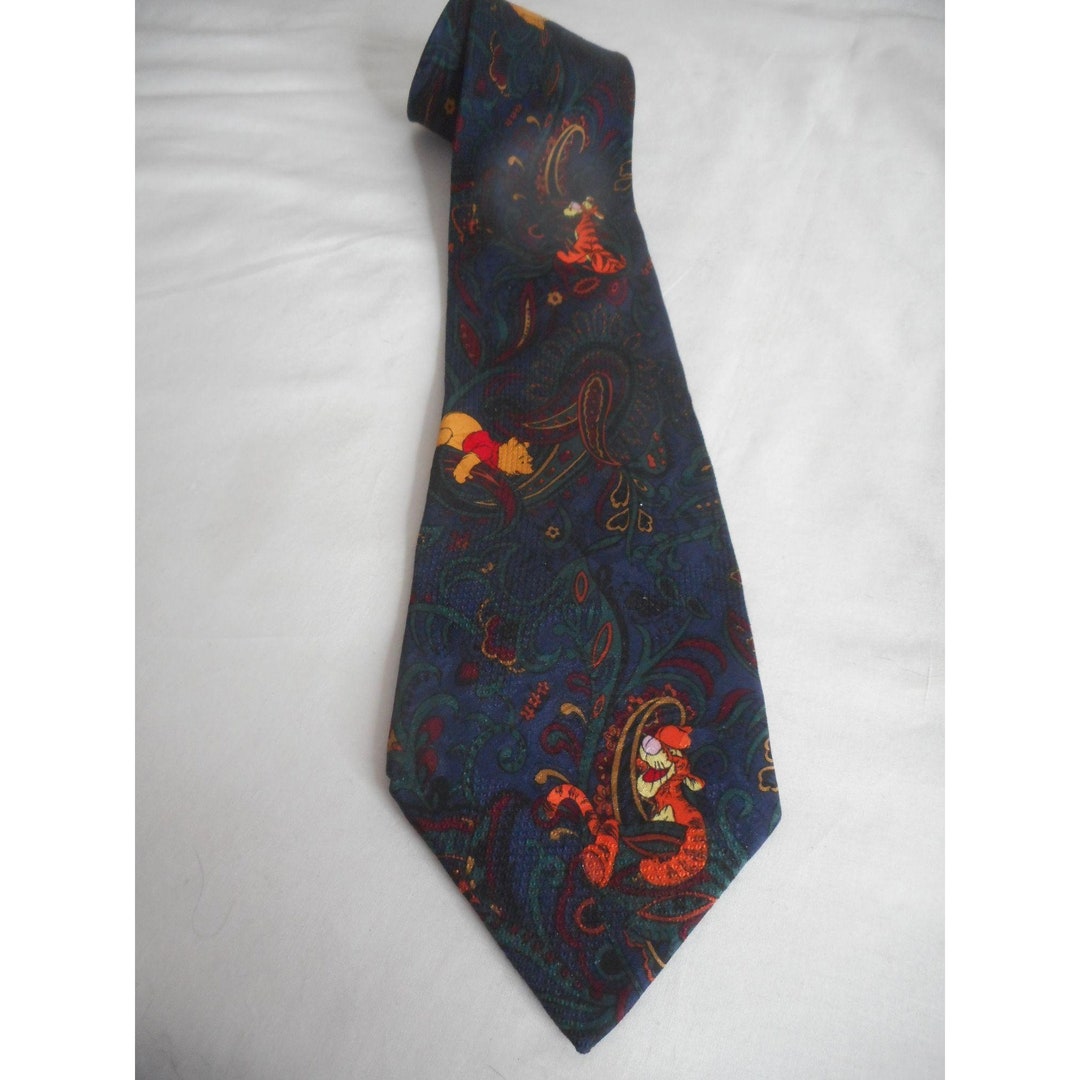 Jahrgang Disney Seide Marine Burgund Paisley Krawatte Tigger und Pooh ...