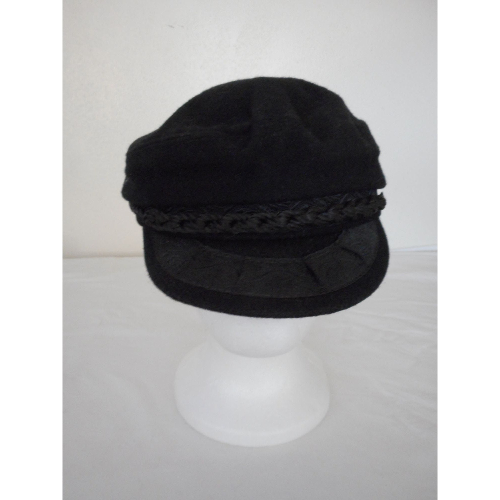 Vintage Woolen Greek Fisherman's Cap Hat Black Made in Greece Estate ...