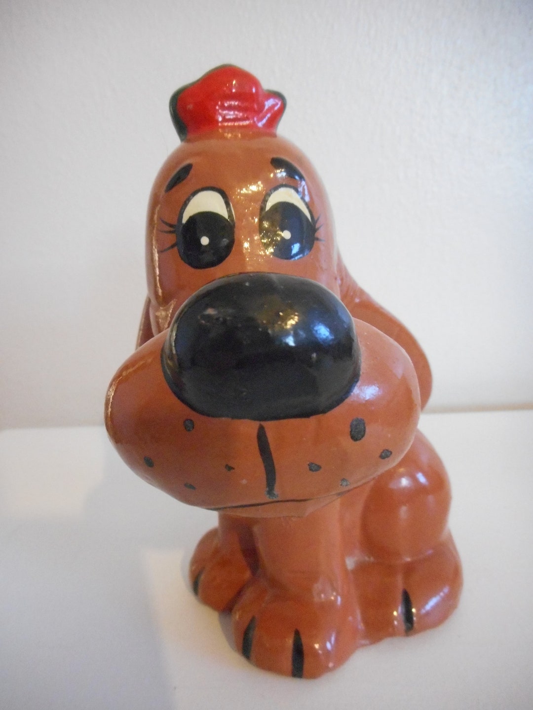 Vintage Chalkware or Ceramic Dog Bank Carnivalware - Etsy