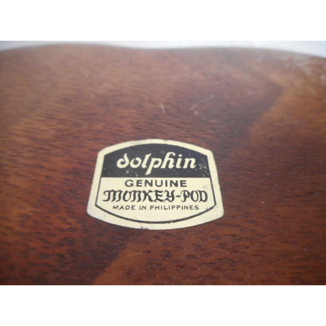 MCM Vintage Genuine Monkey Pod Divided Tray Dolphin Phillipines - Etsy