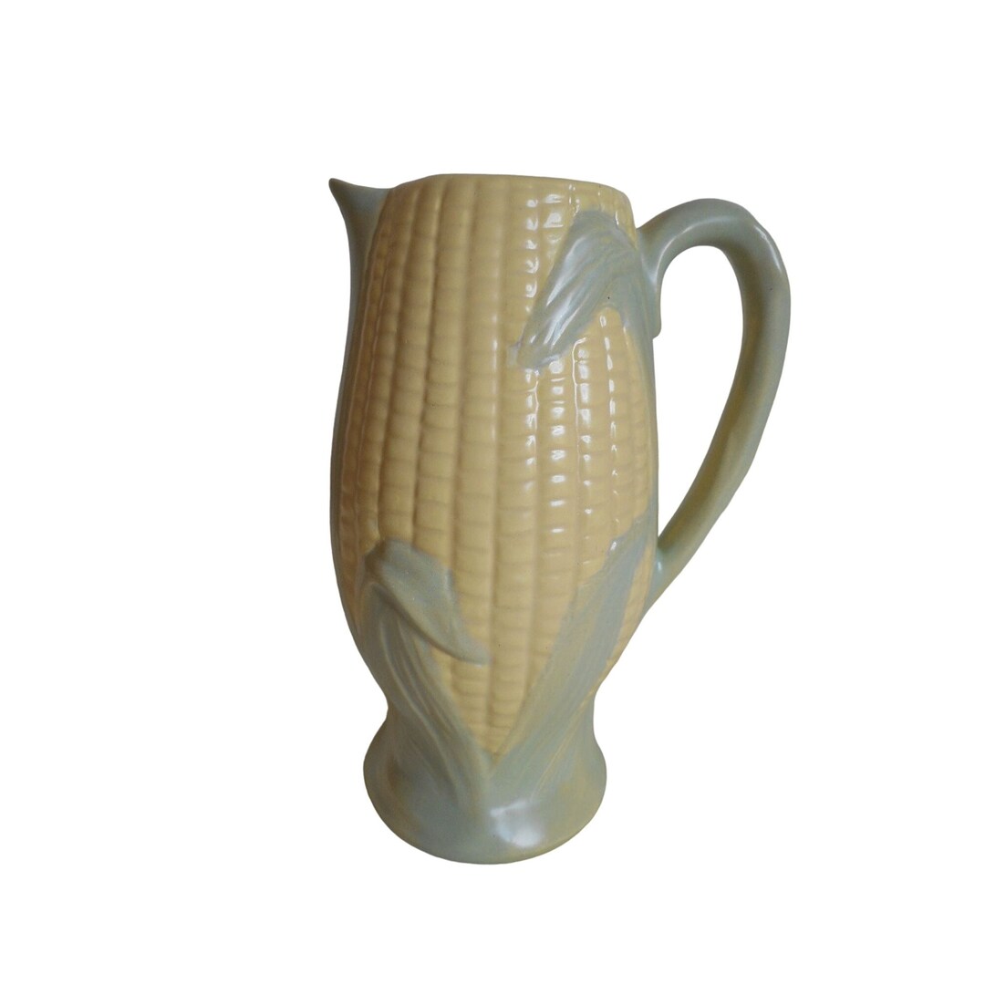Vintage Corn Cob Pitcher Pottery Yellow Green 1963 Hobbyist Estate - Etsy