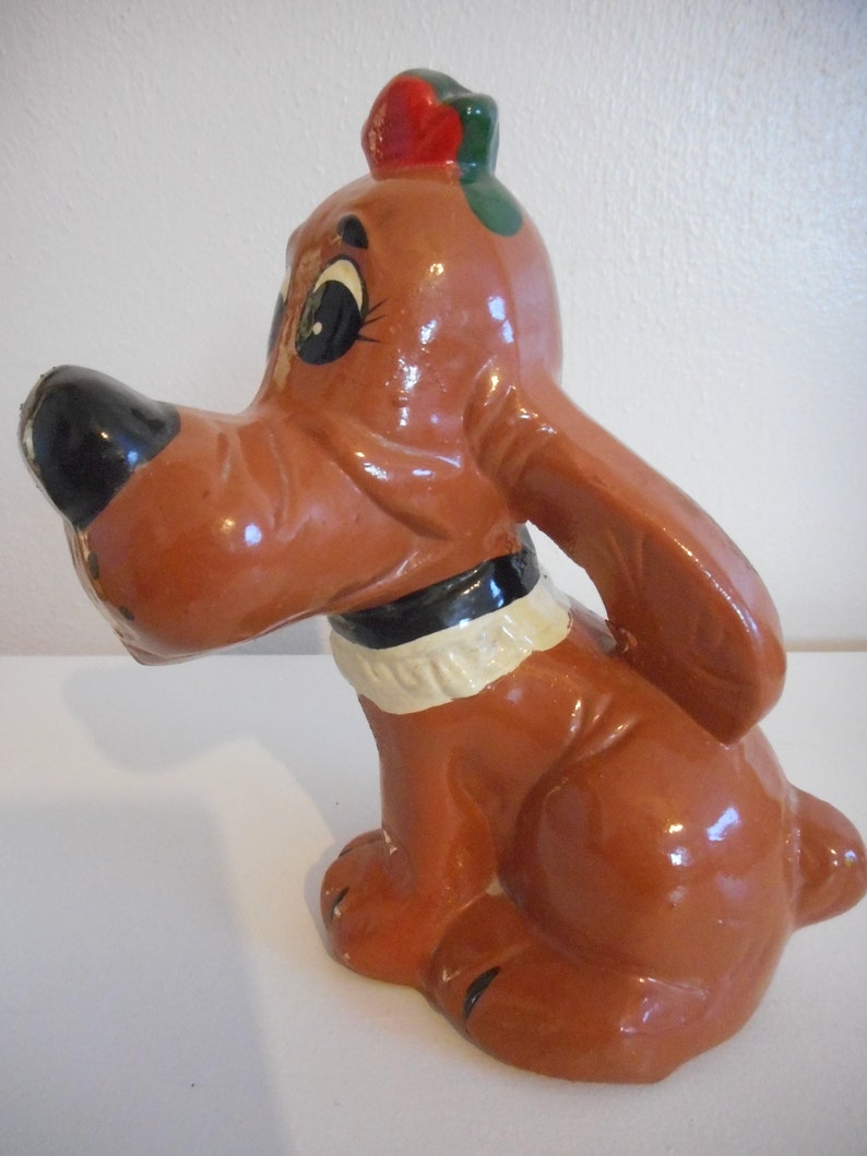 Vintage Chalkware or Ceramic Dog Bank Carnivalware - Etsy