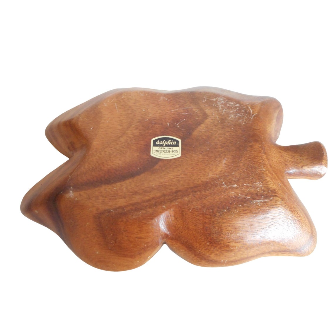 MCM Vintage Genuine Monkey Pod Divided Tray Dolphin Phillipines - Etsy