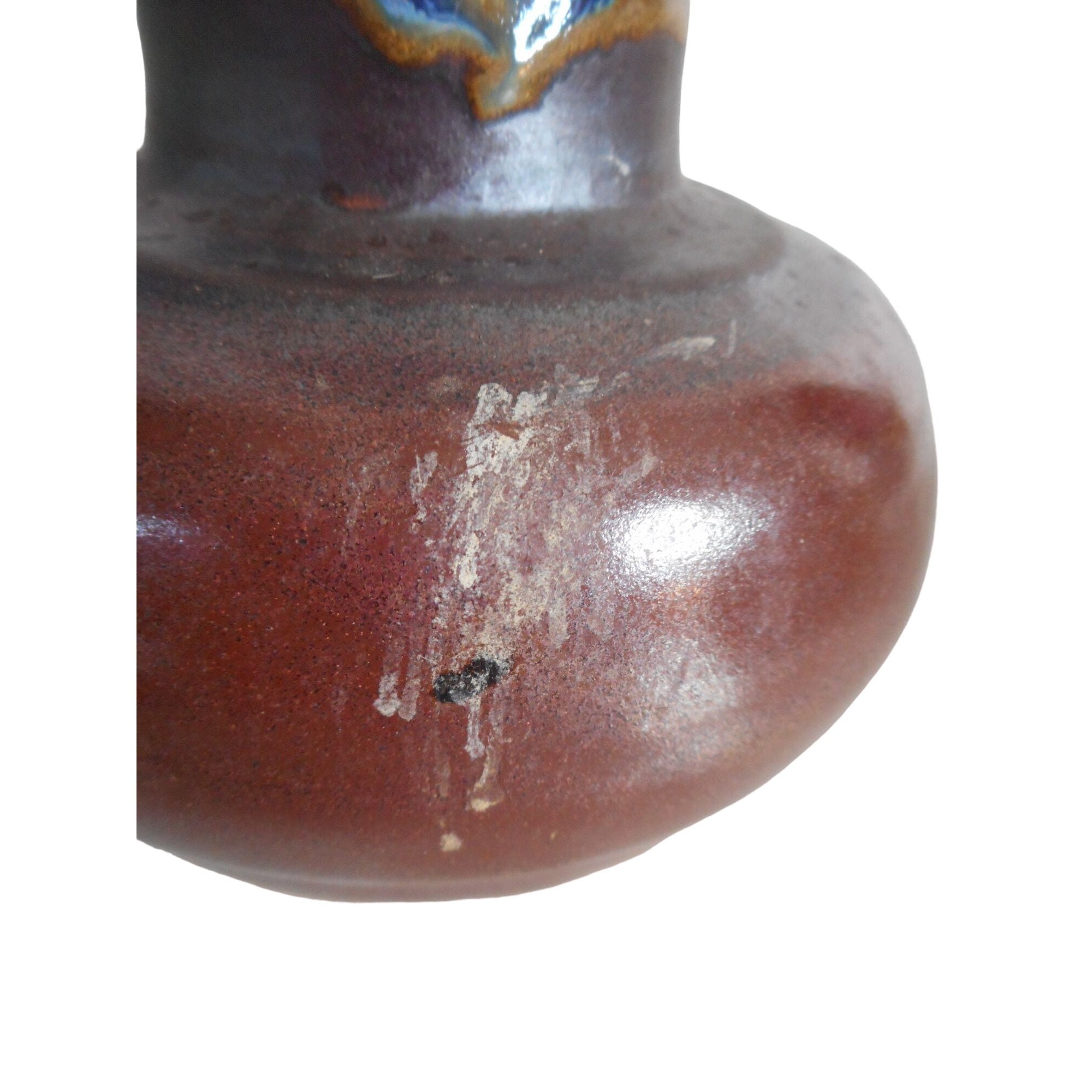 Vintage 1985 Flat Earth Pottery Duck Wick Topper Oil Lamp Vase Artist ...