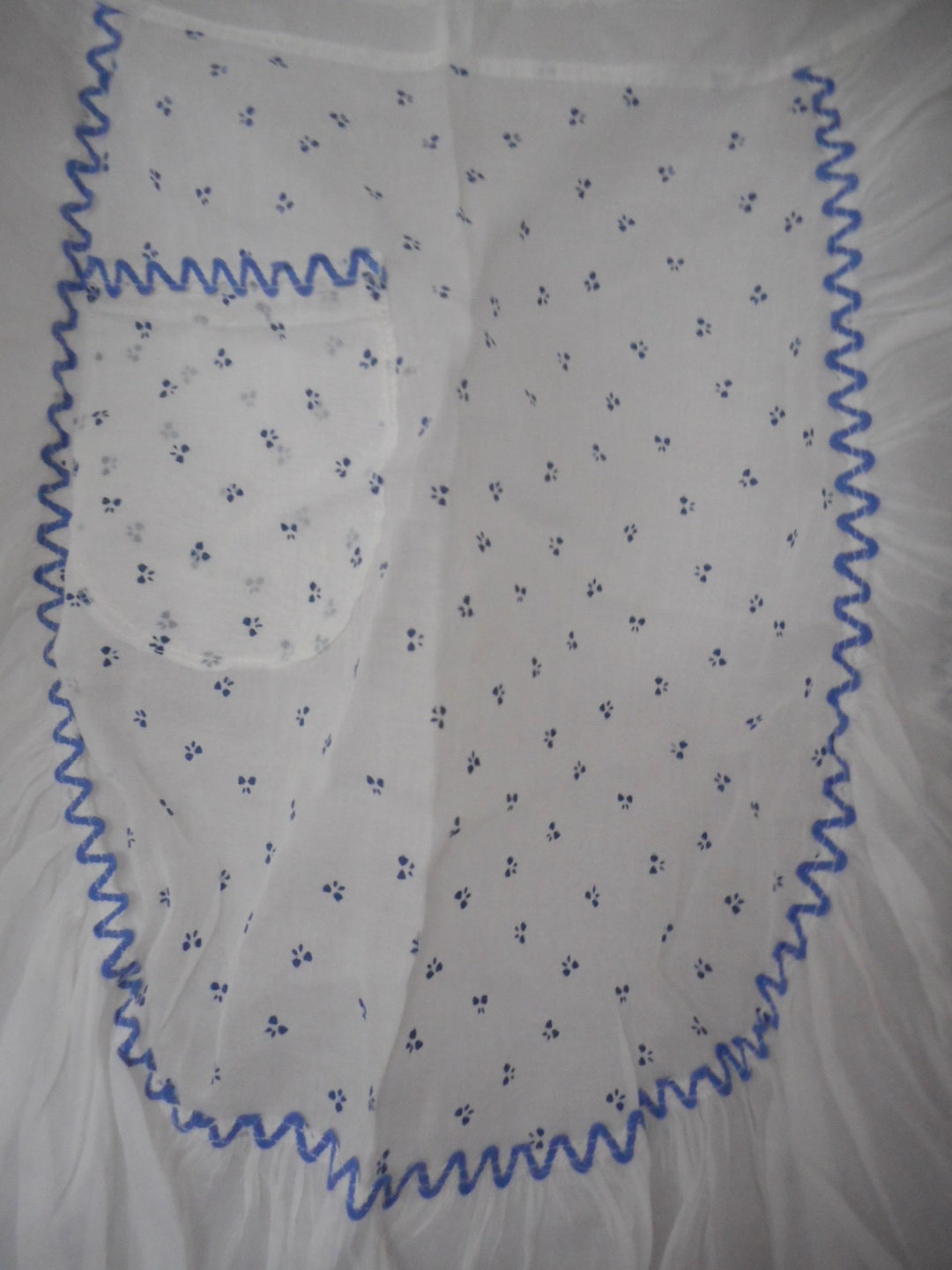 Vintage Sheer Blue White Half Apron Bows - Etsy