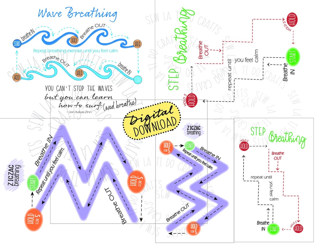 Instant Download, Breathing Cards, Mindfulness Breathing Cards ...