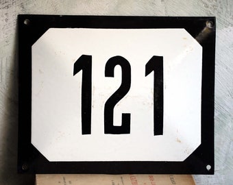 French Enamel House Number - Etsy