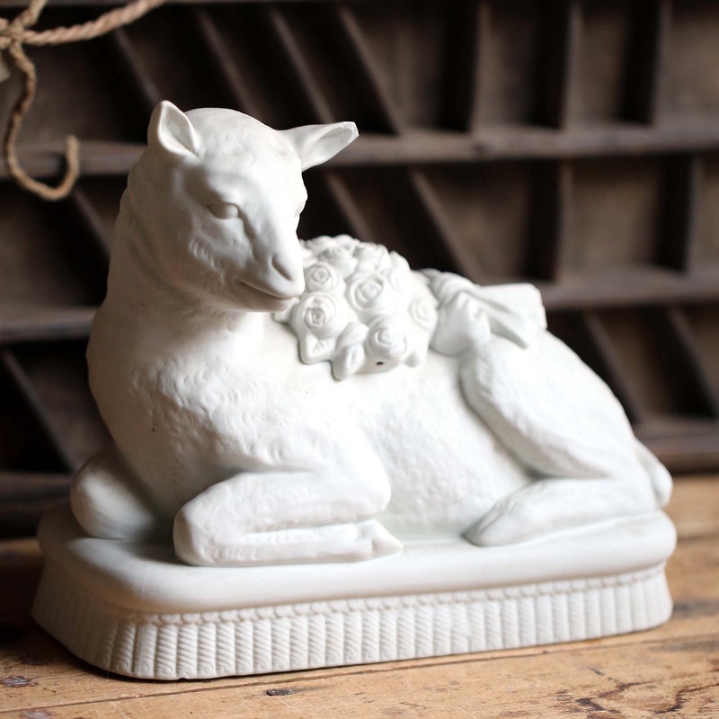 Porcelain Lamb Figurine - Etsy