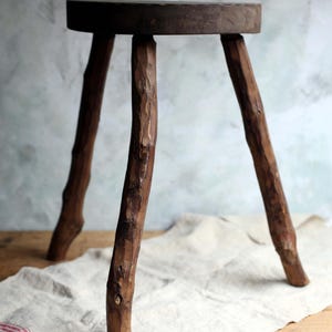 Primitive French Milking Stool Wabi Sabi Rustic Milkmaid Stool Rustic ...