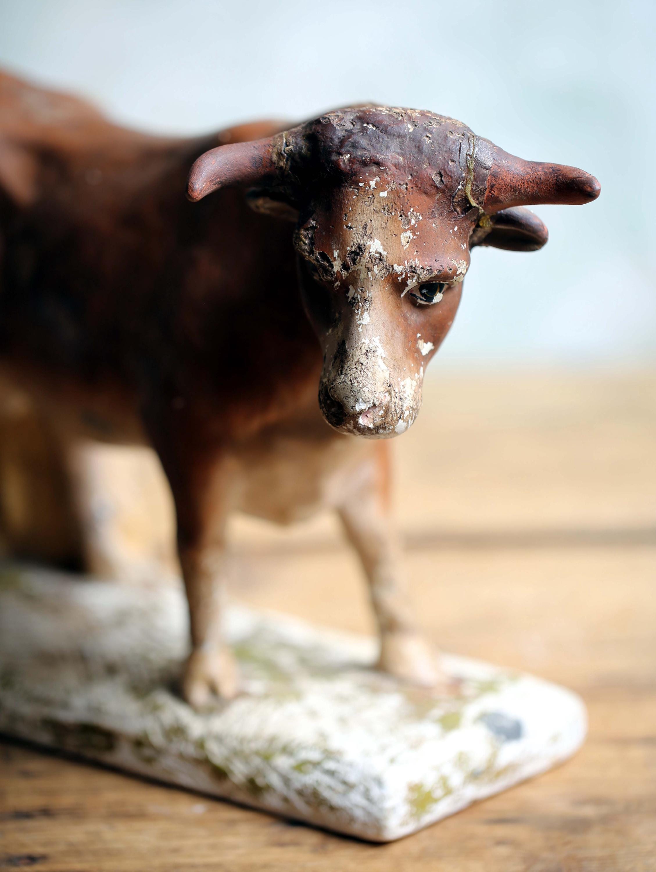HUGE Plaster Cow Large Antique Bull Statue Butcher Shop Display Figure ...