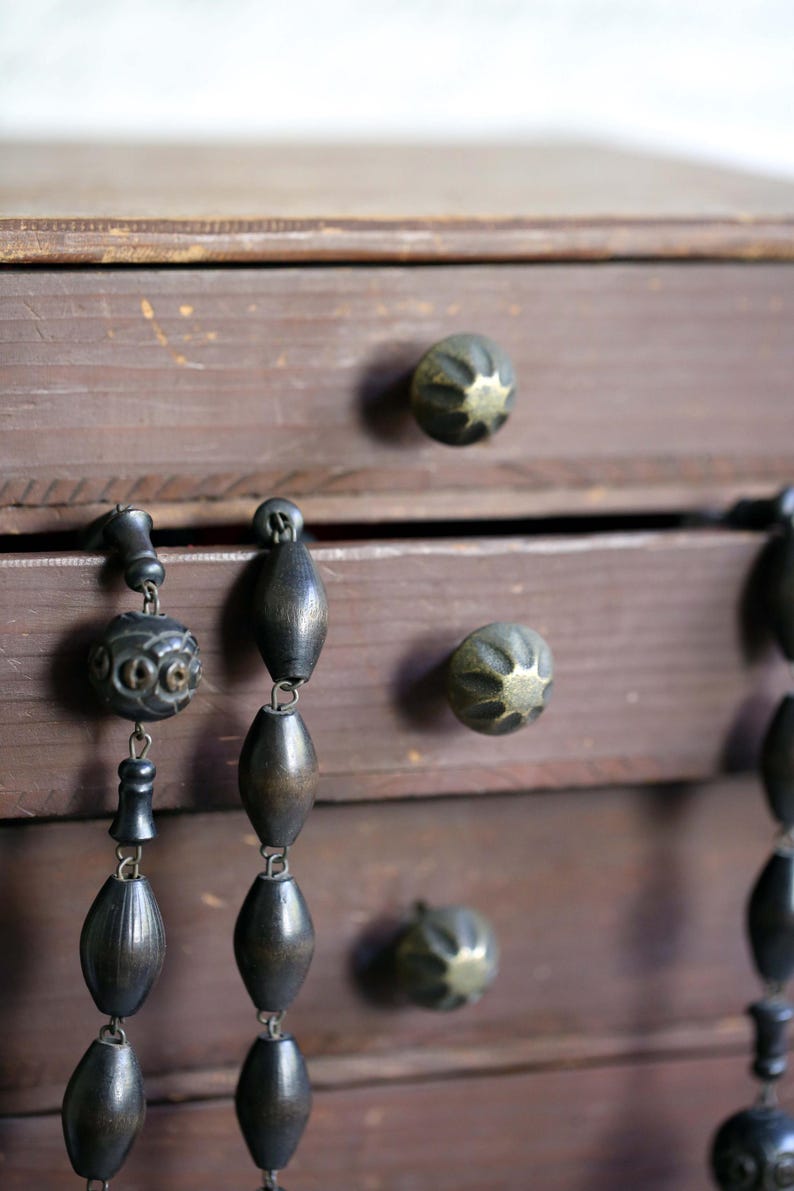 Antique Watchmakers Drawers Distressed Wooden Storage Chest Miniature ...